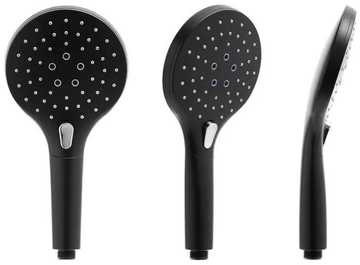 Erga Bergen Therm, sprchová souprava s termostatickou baterií a dešťovou hlavicí 25cm, černá matná, ERG-YKA-BP.BERGEN-THERM-25-BLK