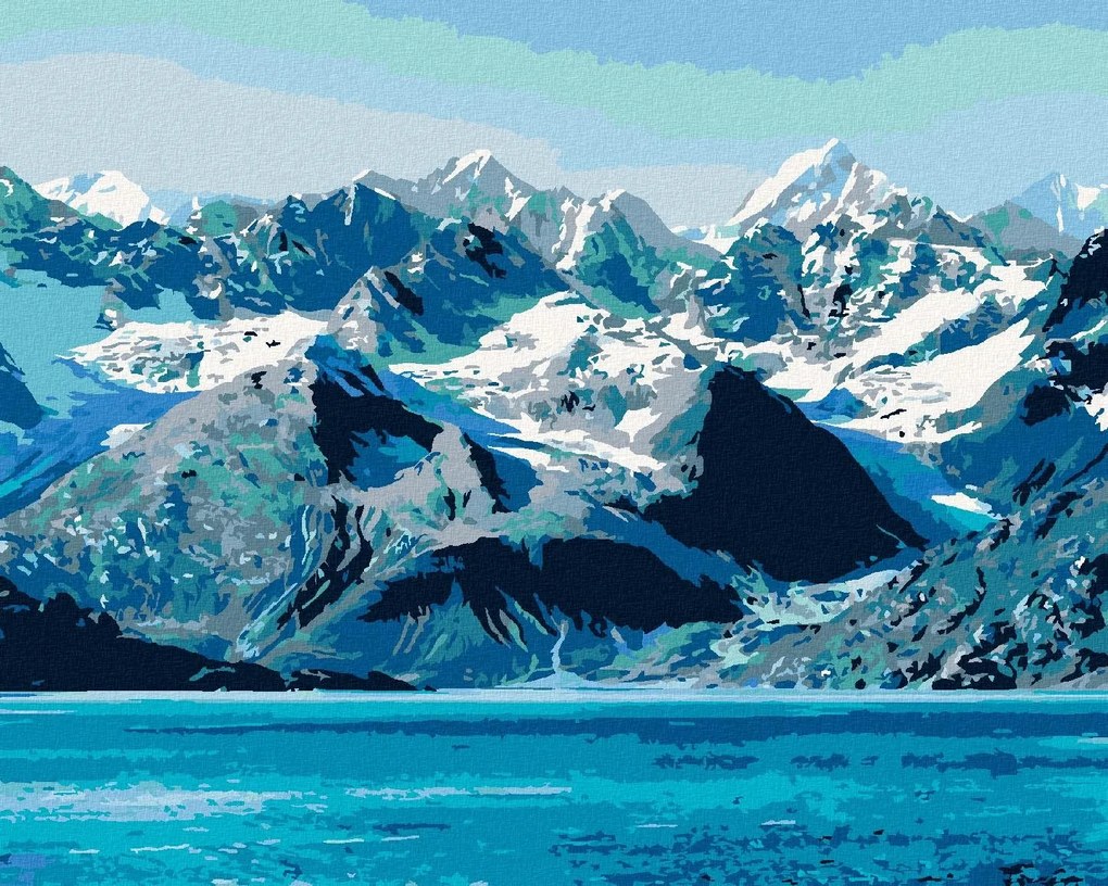 Diamantové malování diamondi - národní park glacier bay, 40x50 cm, bez rámu a bez vypnutí plátna