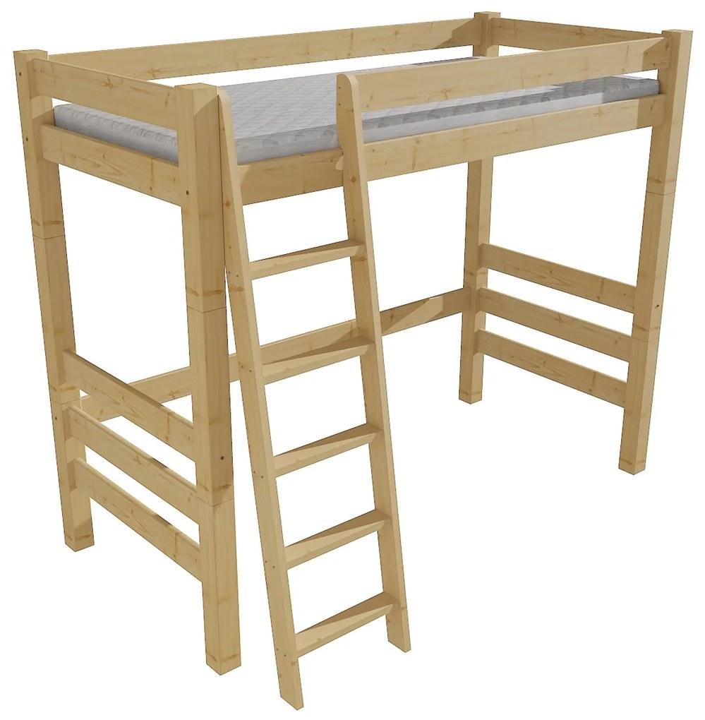 Vomaks Patrová zvýšená postel 8X8 11A Rozměr: 80 x 200 cm, Barva: surové dřevo
