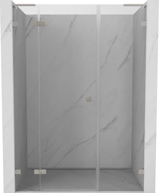 Mexen Lunar L, Otočné levé sprchové dveře 145 cm, 8mm čiré sklo, ocelový profil, 834SL-145-050-97-00-L