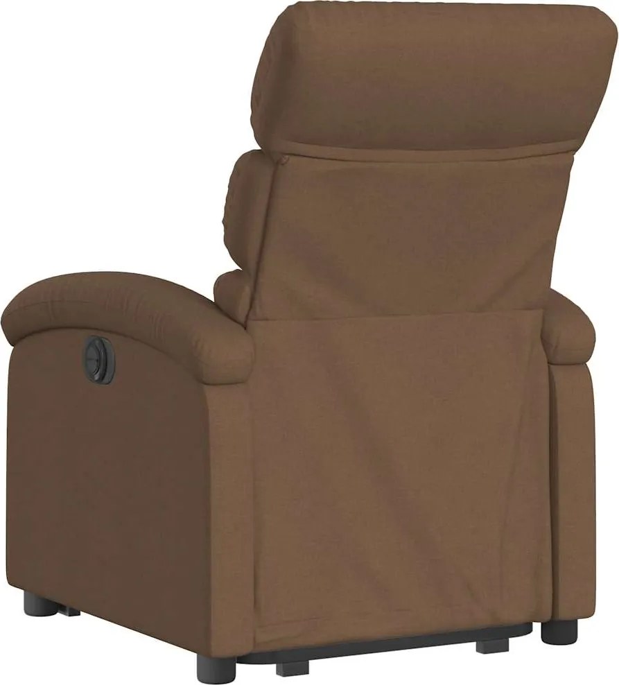 Zvedací polohovací křeslo hnědé textil 3203982