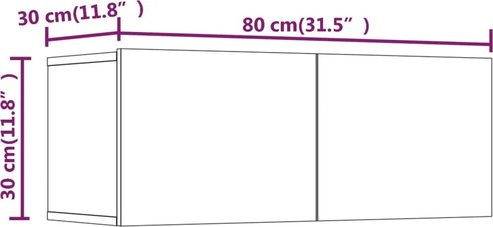 vidaXL 4dílný set TV skříněk kompozitní dřevo [3114529] Barva: Bílá