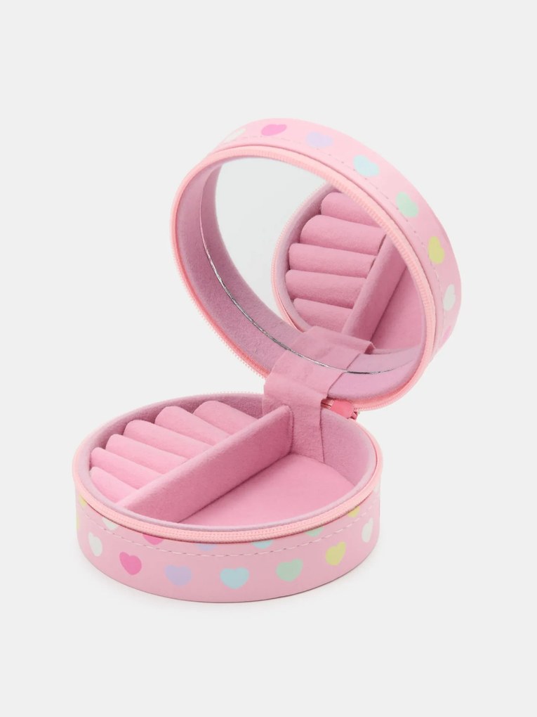 Sinsay - Šperkovnice z imitace kůže s přihrádkami a zrcátkem Hello Kitty - růžová