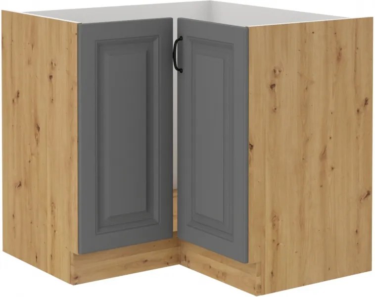Kuchyňská skříňka Stilo 90x90 DN 1F BB korpus dub artisan, dvířka šedá DUST
