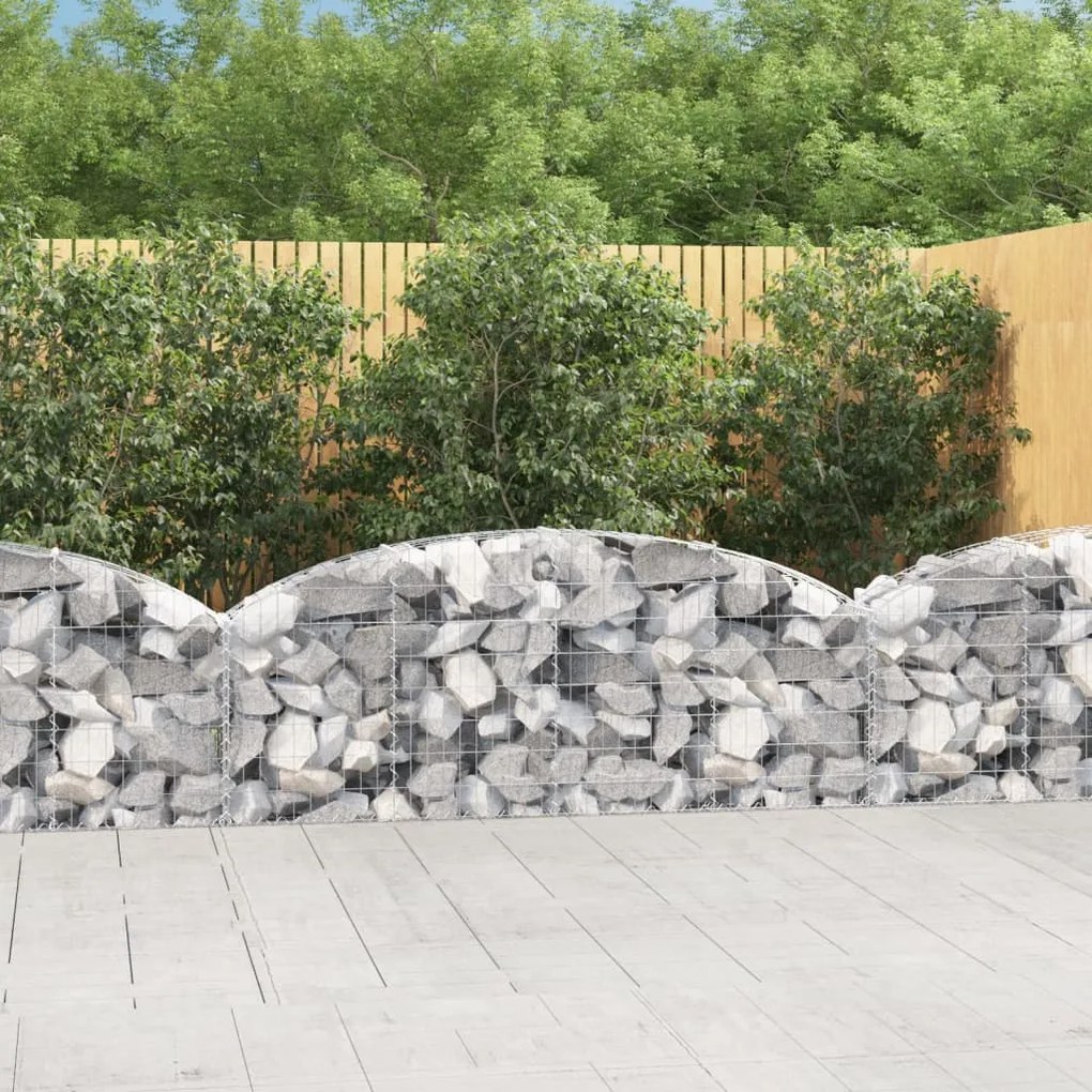 Klenutý gabionový koš 200 x 30 x 60/80 cm pozinkované železo 153463