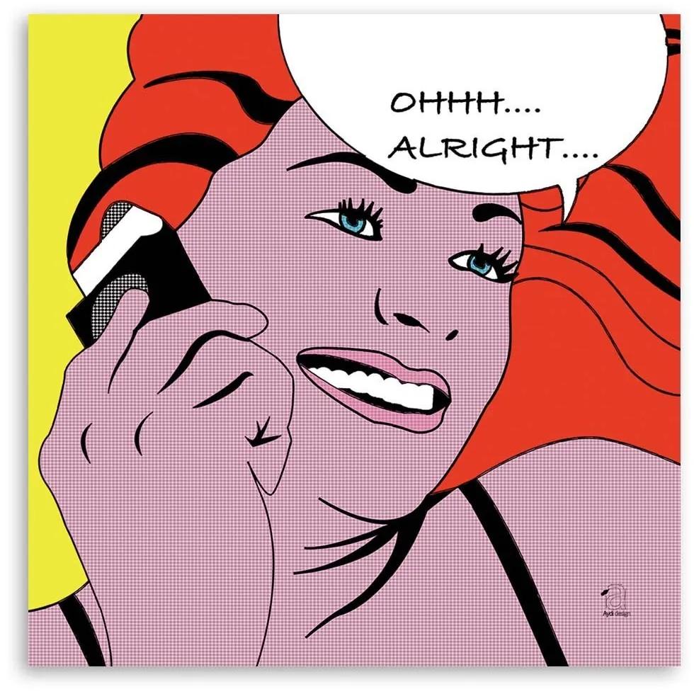 Obraz na plátně Pop art ženský telefon - 40x40 cm