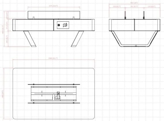 Planika Rio Table GAS - Venkovní plynový krb 46x106 cm 10kW