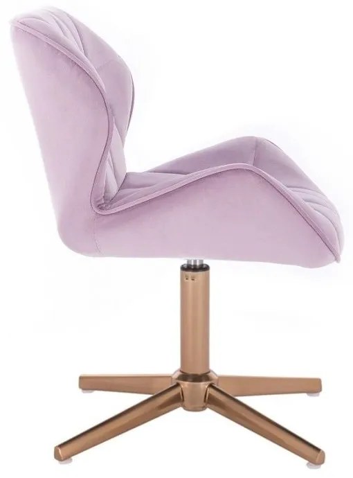 LuxuryForm DESIGN Otočná židle MILANO VELUR na zlatém kříži - levandule
