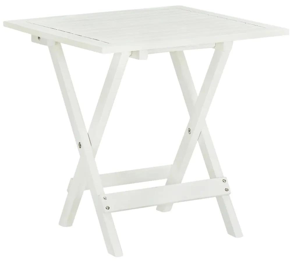 41436 vidaXL Bistro stolek bílý 46 x 46 x 47 cm masivní akáciové dřevo