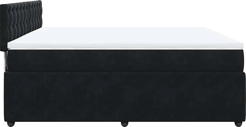 Box spring postel s matrací černá 200x200 cm samet 3290144