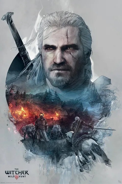 Plakát, Obraz - Zaklínač - Geralt, (61 x 91.5 cm)