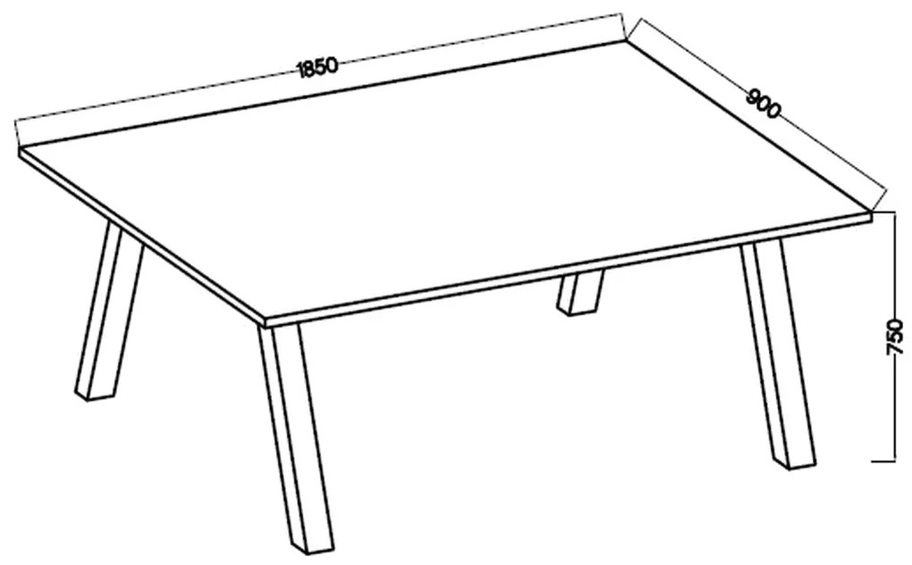 Jídelní stůl KOLINA 185x90 cm černá/artisan