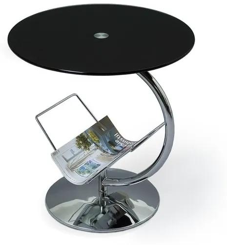 Halmar Konferenční stolek ALMA, černá/sklo, chrom
