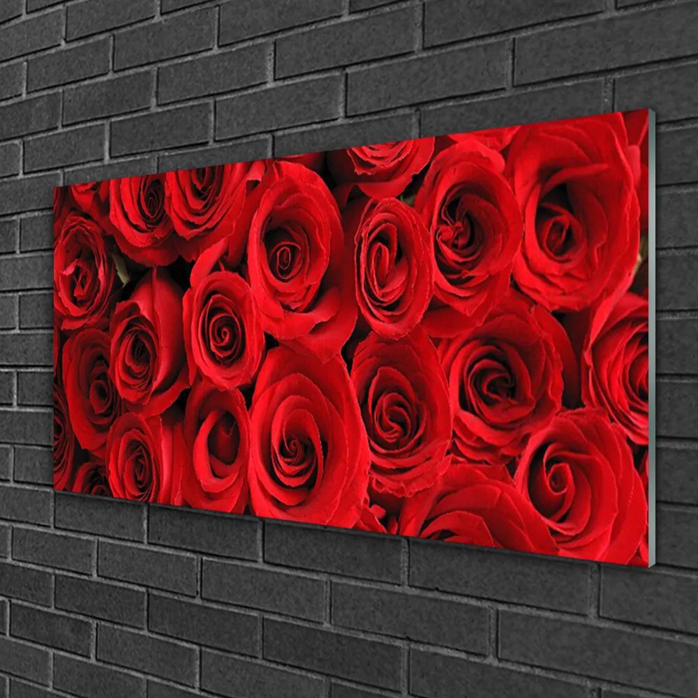 Obraz na skle Růže Květiny 120x60 cm