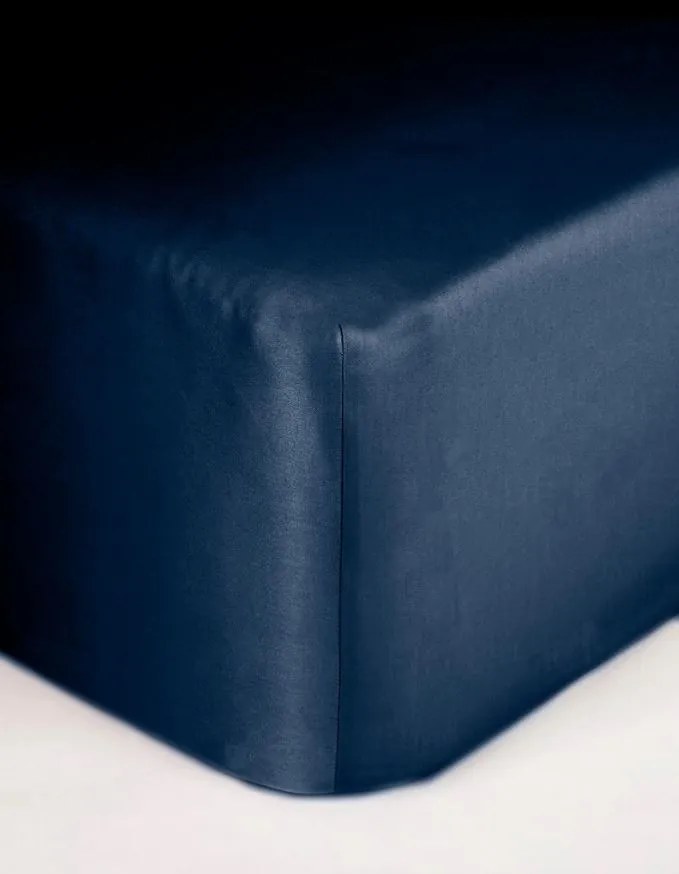 Prostěradlo saténové navy blue s gumičkou 140x200 Maro Home