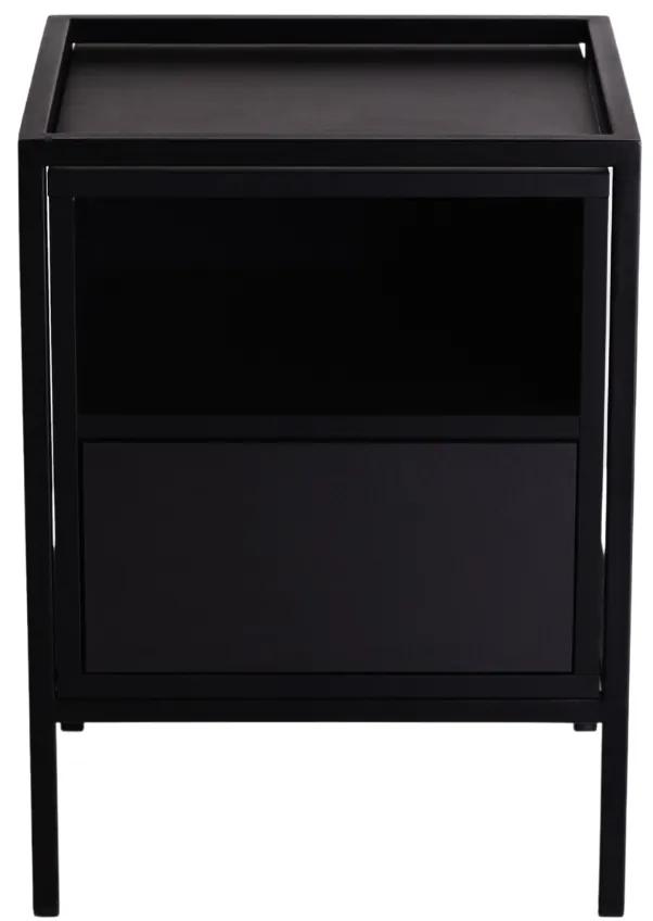 Nordic Design Černý noční stolek Skipo se zásuvkou 60 x 45 cm