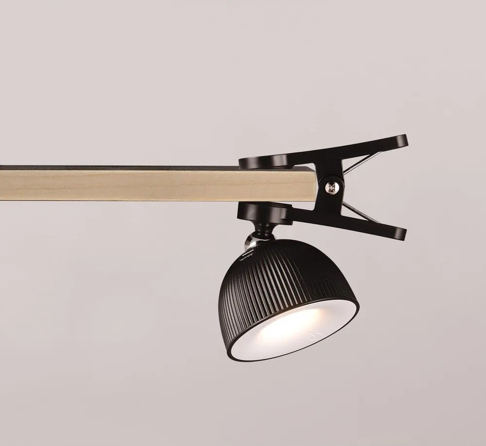 Stmívatelná černá LED stolní lampa s klipem (výška 41 cm) Maxima – Reality