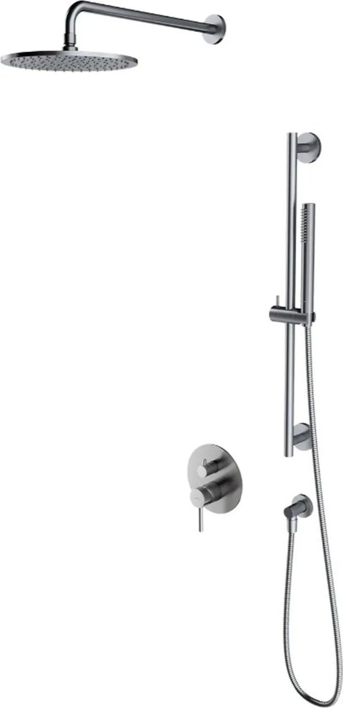OMNIRES Y - Sprchový set s baterií pod omítku, s tělesem, průměr 25 cm, kartáčovaný nikl SYSY47NI