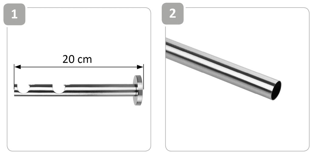 Dekodum Garnýž dvouřadá LOFT 19/19 mm bílá matná 300 cm
