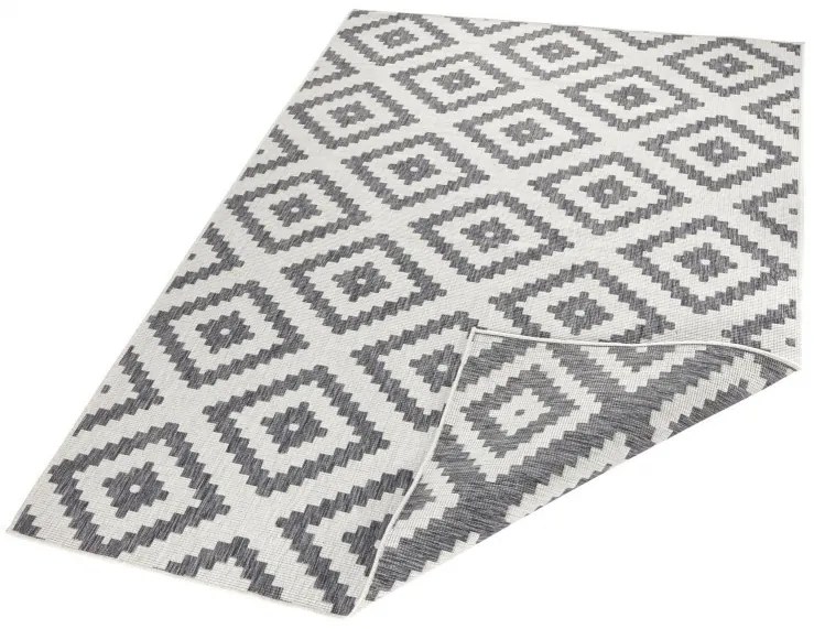 Hanse Home, Kusový koberec Twin-Wendeteppiche 103132 grau creme – na ven i na doma, 160x230, šedá, chodba / předsíň