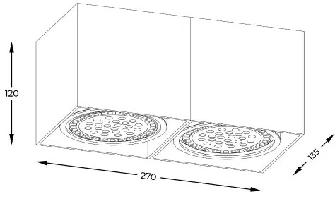 Zuma Line ACGU10-117-N - Bodové svítidlo BOX 2 2xGU10-ES111/15W/230V černá
