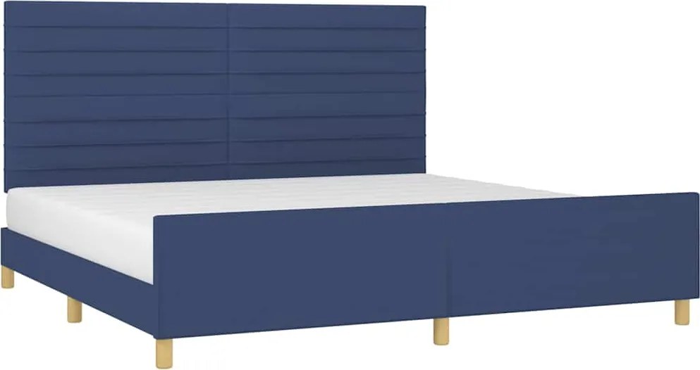 Rám postele bez matrace modrý 200 x 200 cm textil 3125168