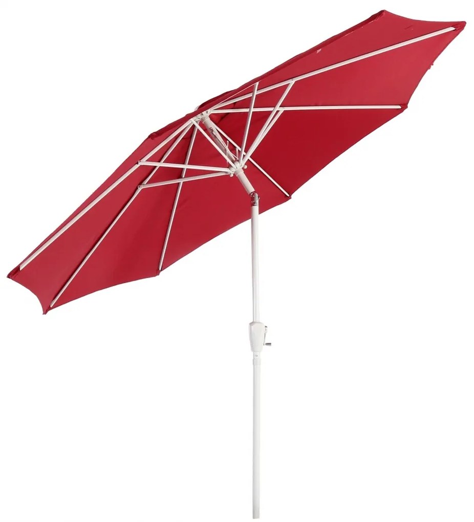 Slunečník N19 Ø 3m - polyester/hliník - červený