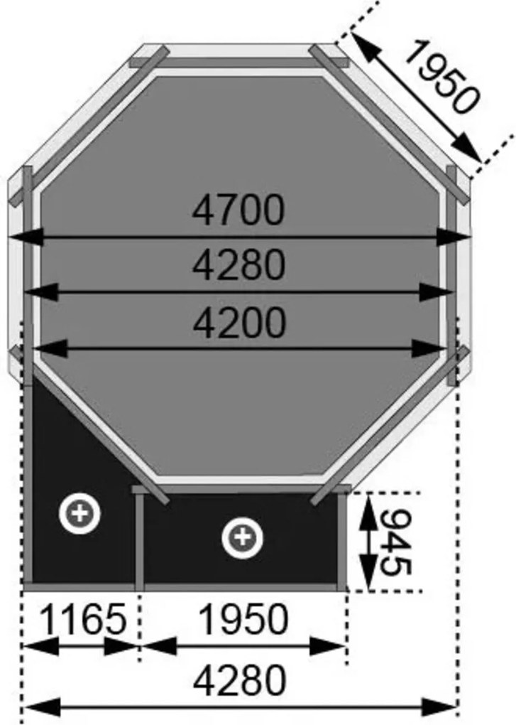 Bazén KARIBU model 2C (45636) 4,7 x 5,5 m LG3453