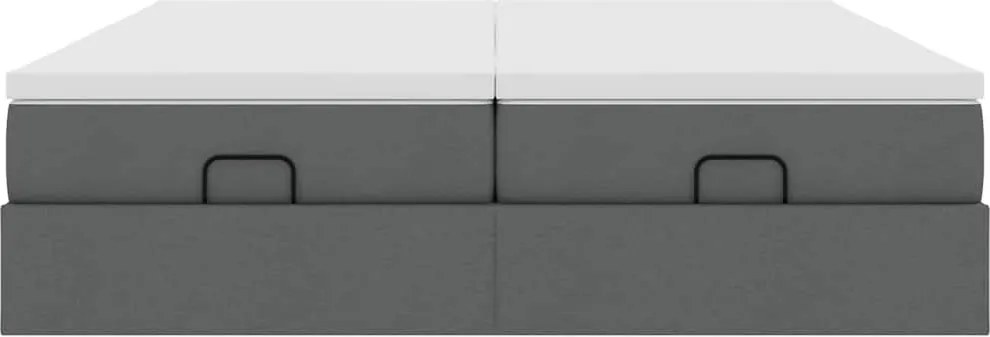 Osmanský rám postele s matrací tmavě šedá 180x200cm textil 3311242