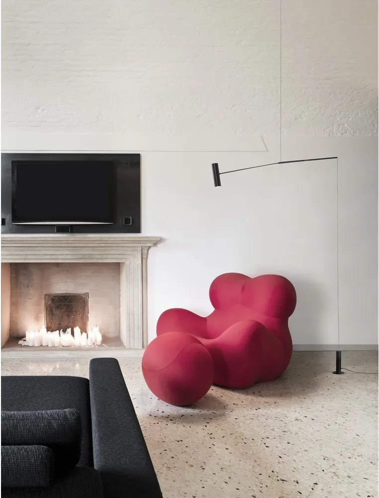 Matně černá kovová LED stojací lampa (výška 250 cm) Voice – Nova Luce