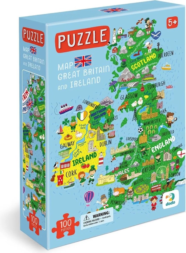 Puzzle dodo puzzle mapa velké británie a severního irska 100 dílků
