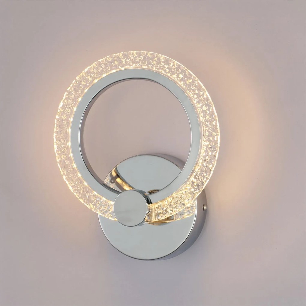 Toolight Toolight, LED nástěnné svítidlo 22x19cm, 8W, 3000K, LHJ067-W, chromová, OSW-60035