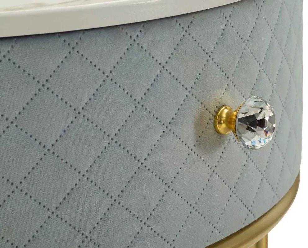 Designový toaletní stolek s taburetkou Xalvadora světle modrý