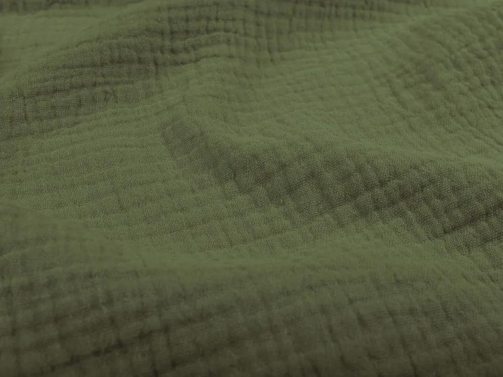 Biante Mušelínový povlak na polštář MSN-022 Tmavý olivově zelený 60 x 60 cm