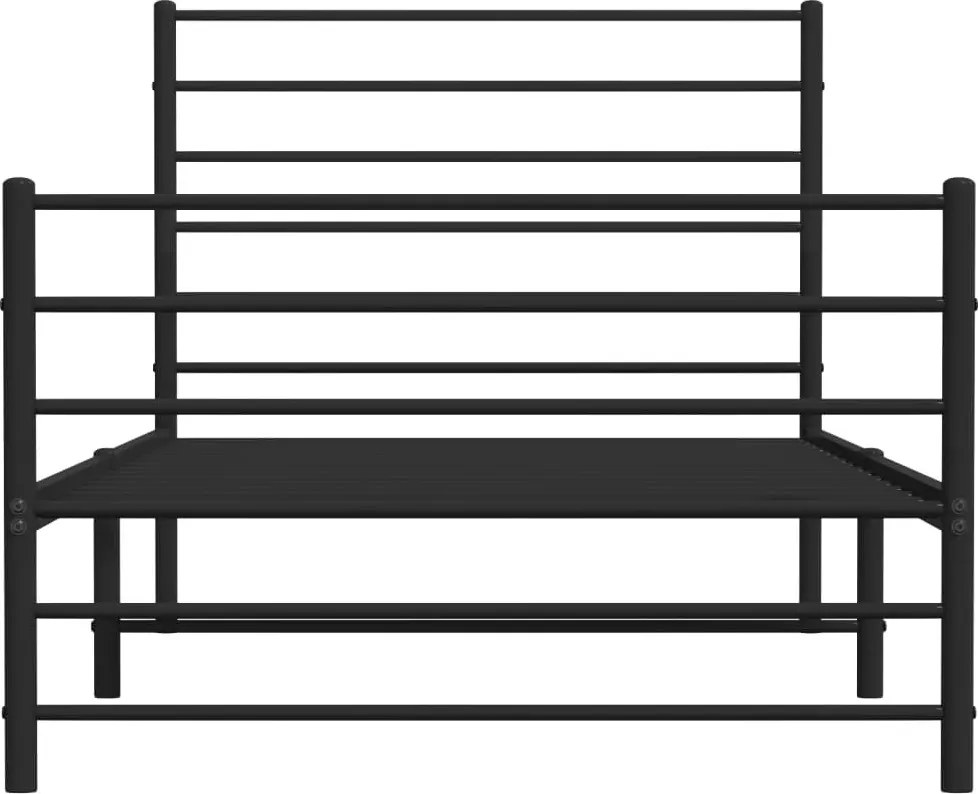 vidaXL Kovový rám postele s hlavovým a nožním čelem 75 x 190 cm [352327] Barva: Bílá