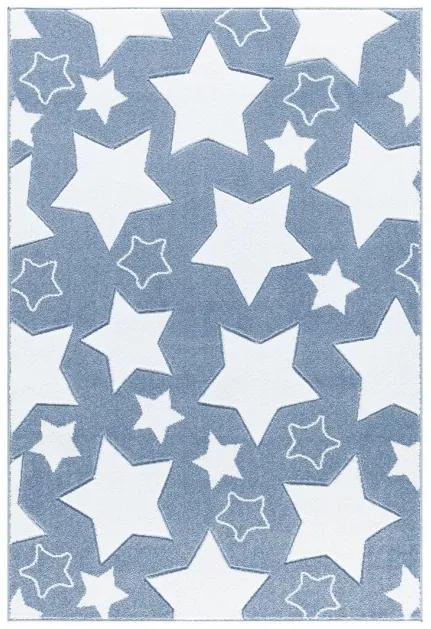 Dětský koberec - Hvězda barva: Modrá, Velikost: 160 x 230