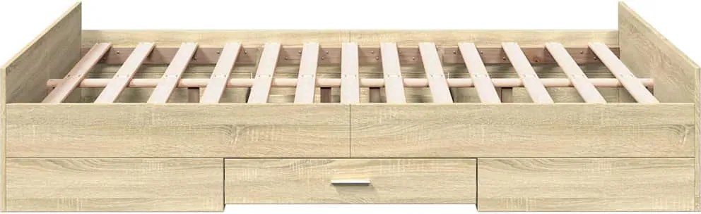 Rám postele se zásuvkami dub sonoma 120x200 cm kompozitní dřevo 3280302