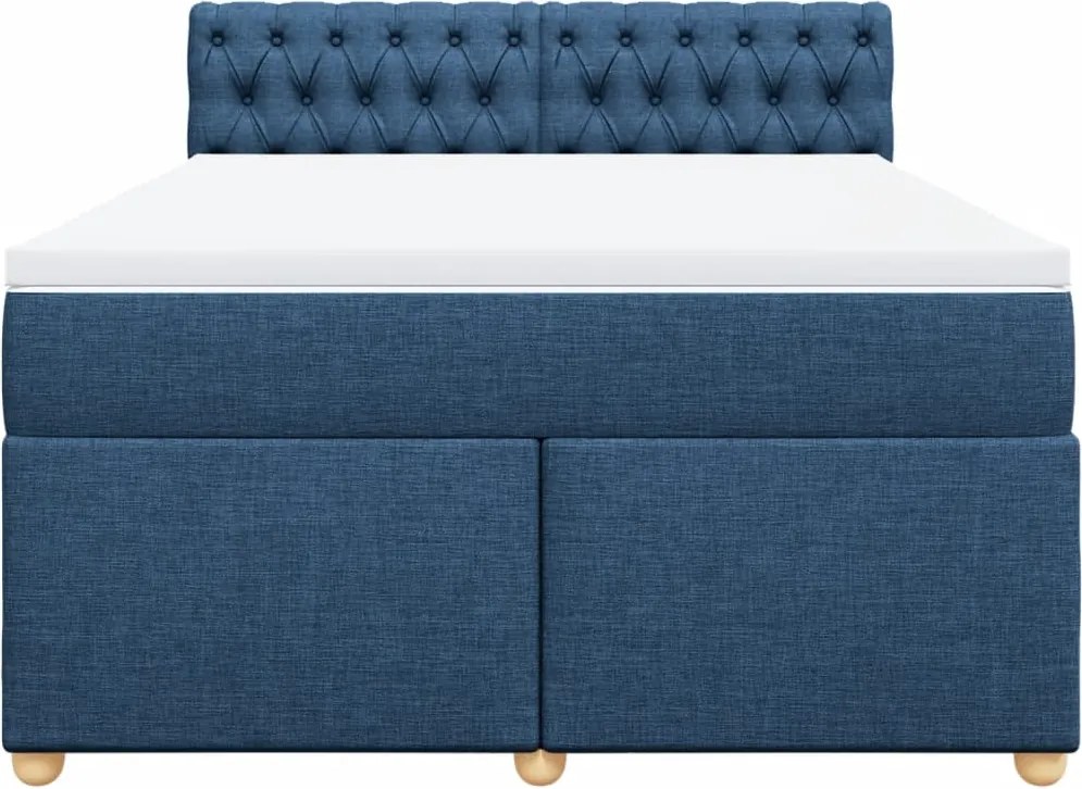 Box spring postel s matrací modrá 160x200 cm textil 3286744