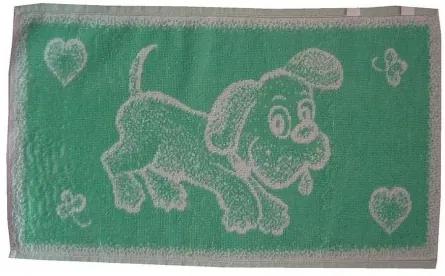 Brotex Dětský froté ručník 50x30cm Pejsek zelený