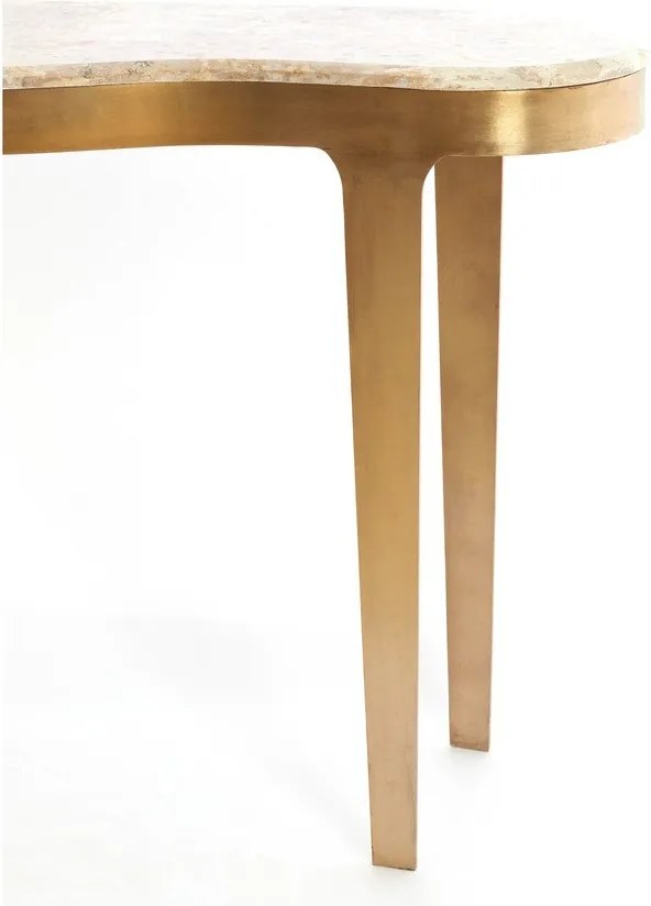 Konzolový stolek s mramorovou deskou v bronzové barvě/taupe 40x110 cm Giulio – Light & Living