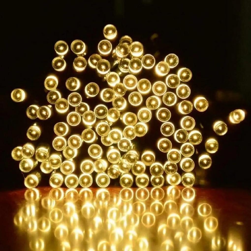 Venkovní LED vánoční řetěz, teplá bílá, 5m, 250 LED, se záblesky nebo stálé svícení