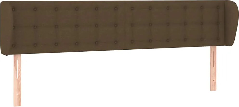 Čelo postele typu ušák tmavě hnědé 163x23x78/88 cm textil 3117587