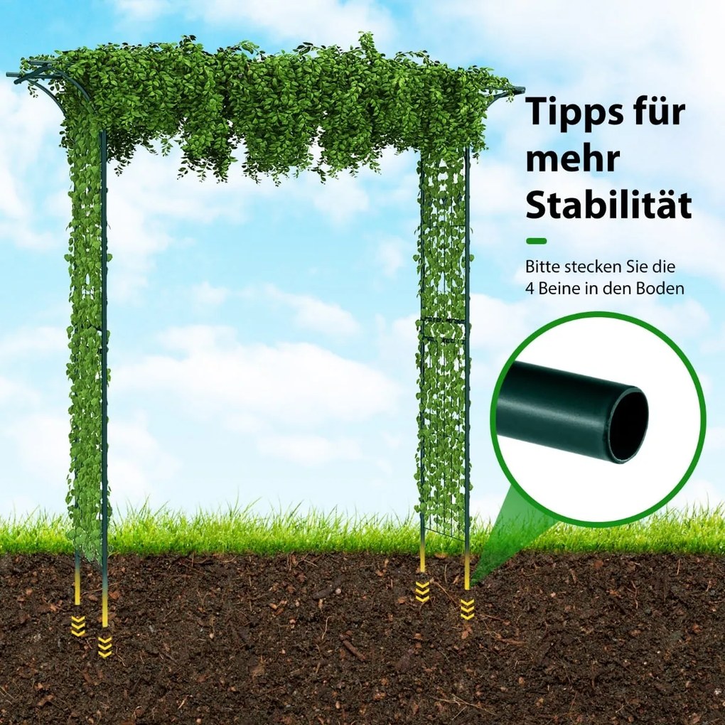 Costway Oblouk růže kovový zahradní oblouk pro popínavé rostliny oblouková
