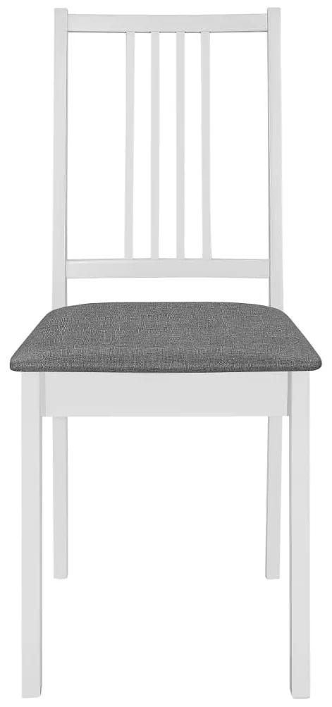 Jídelní židle s poduškami 2 ks bílé masivní dřevo - Default Title