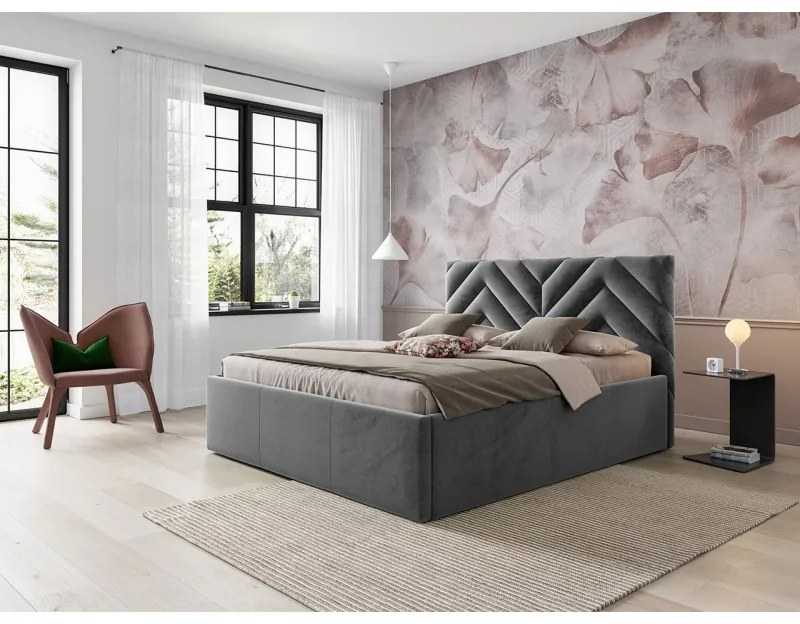 Čalouněná postel s úložným prostorem Mangalori, Rozměr postele: 160x200, Potah: Fresh 11