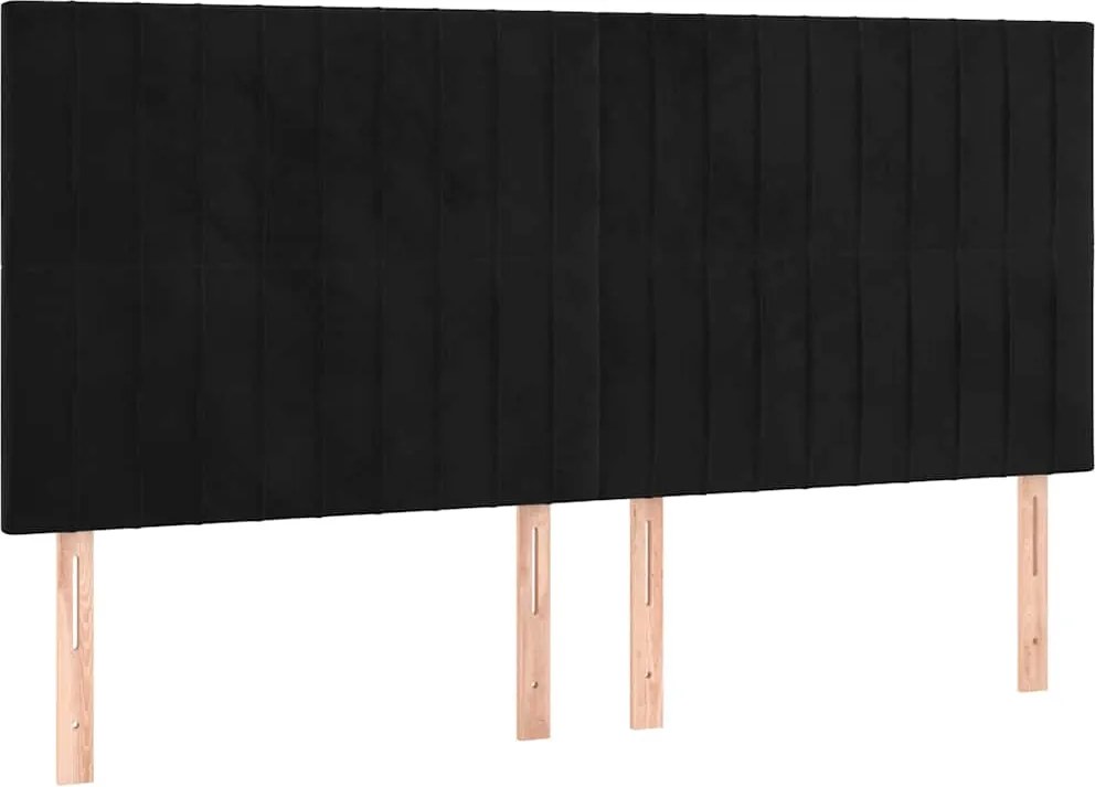 Čelo postele černé 160x5x118/128 cm sametové 3116626