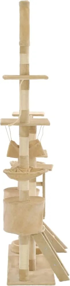 Škrabadlo pro kočky se sisalovými sloupky 230-250 cm béžové 170619