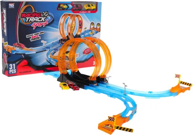 Závodní dráha Sharp Loop se 2 autíčky 31 ks