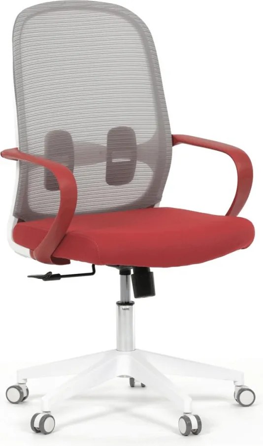 Kancelářská židle KA-S425 RED, houpací mechanismus, červená látka (60 x 62) cm