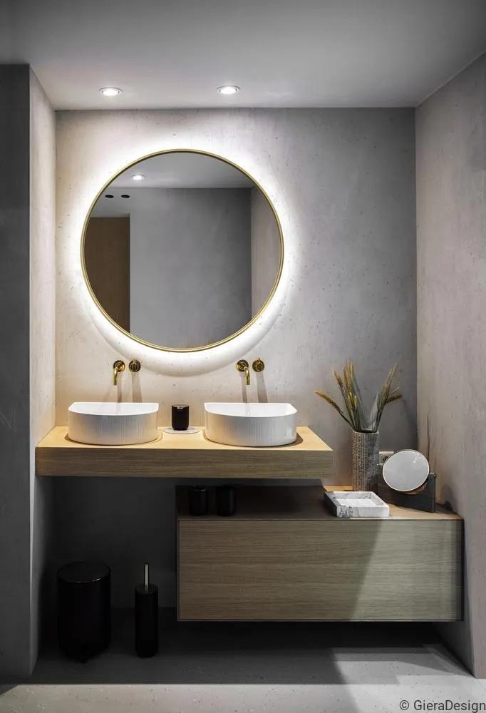 Zrcadlo Scandi Slim LED Gold Rozměr: Ø 110 cm